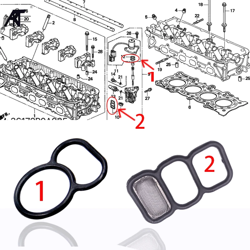Upper + Lower Spool Valve Vtec Solenoid Gasket Filter Seal O-ring For ...