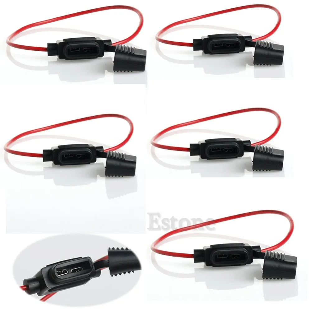 5 X In Line Mini Blade 12v 30a Fuses Holder Splash Waterproof For Car ...