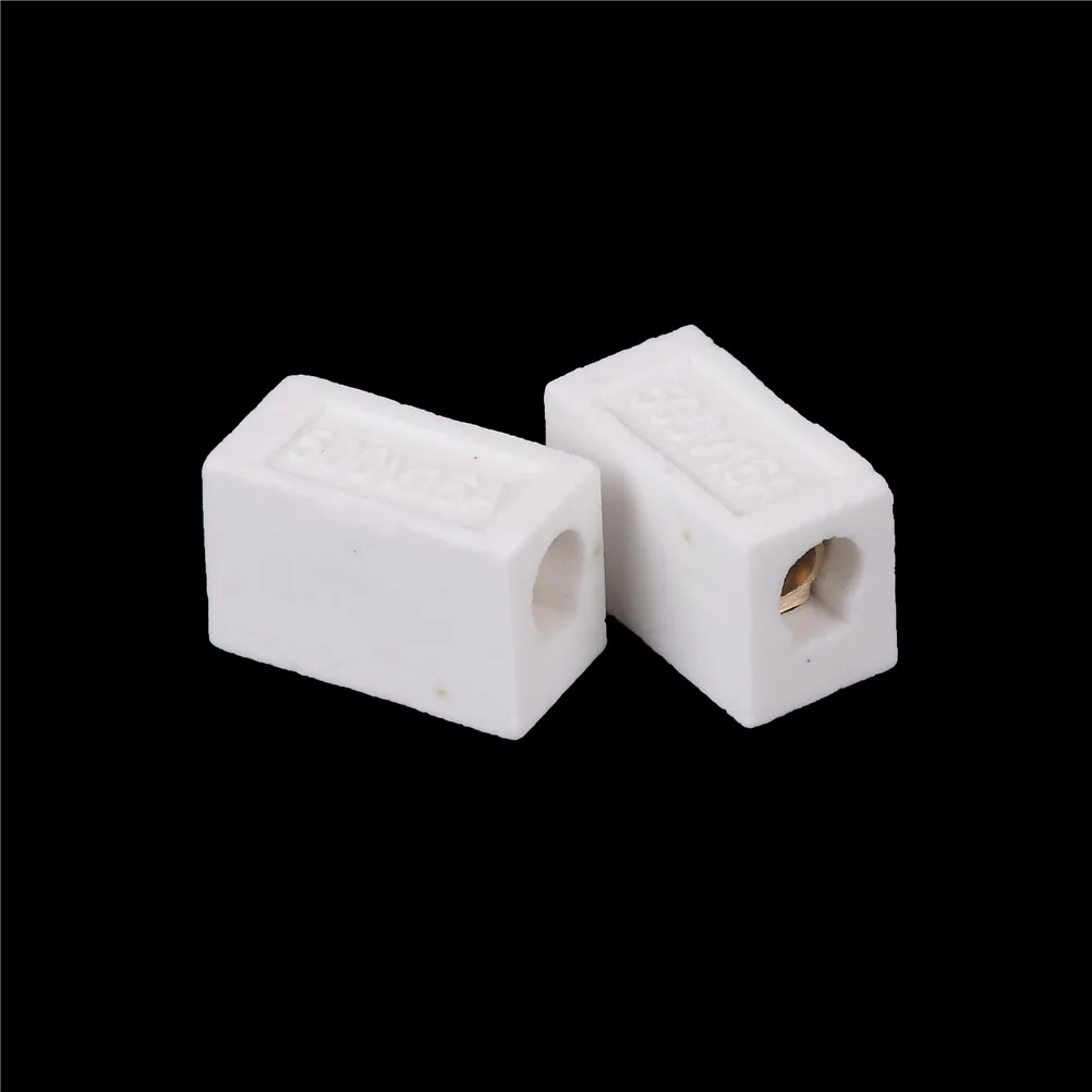 2 Pcs Ceramic Terminal Block 30a 1way 2 Hole Connector Porcelain Ceramic Terminal Blocks New