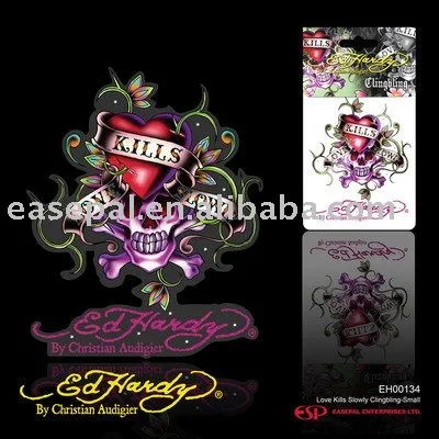 Free shippig Ed Hardy Love Kills Slowly Clingbling Car Decal|car door ...