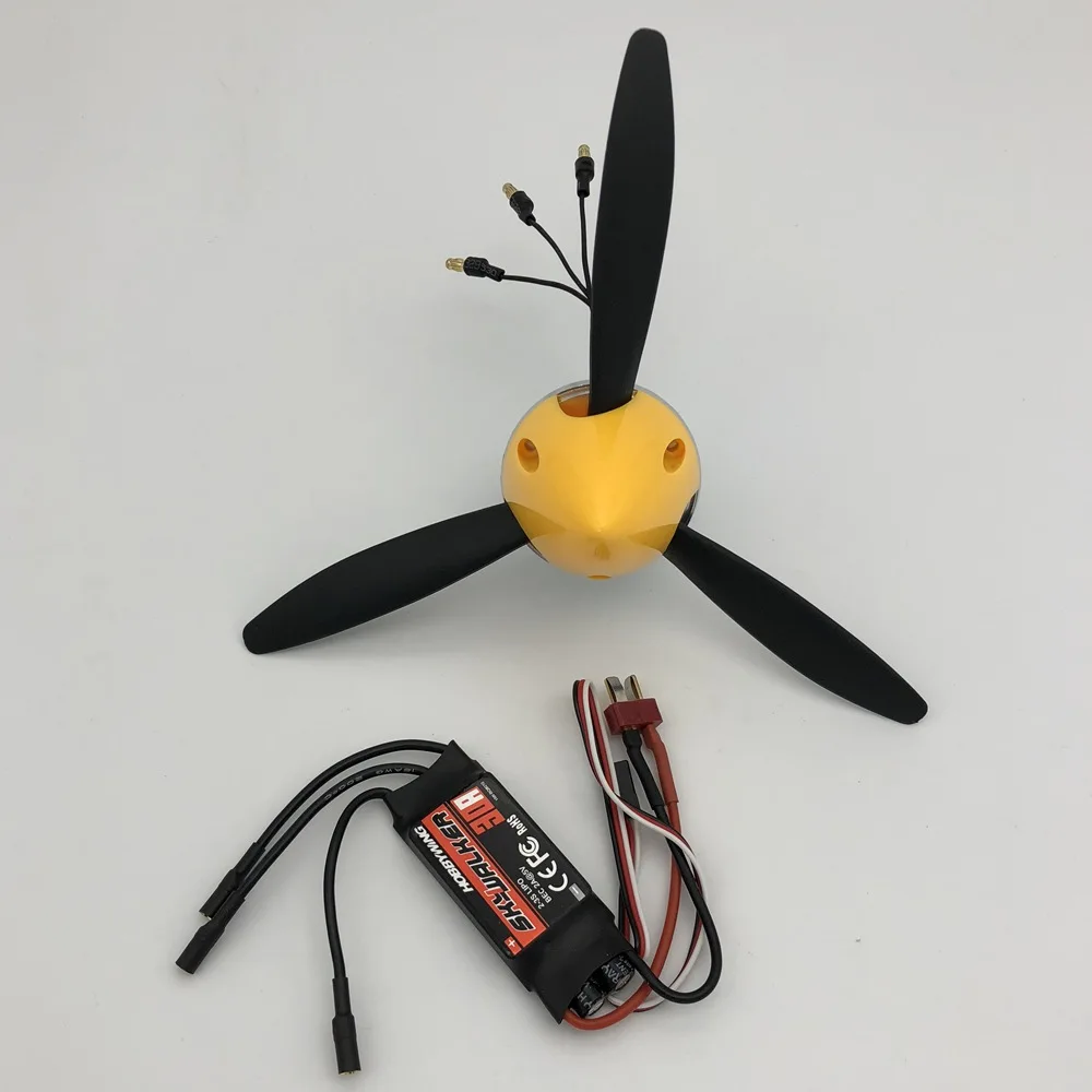 8 inch 8x6x3 blade propeller with spinner motor ESC for scale RC warbird