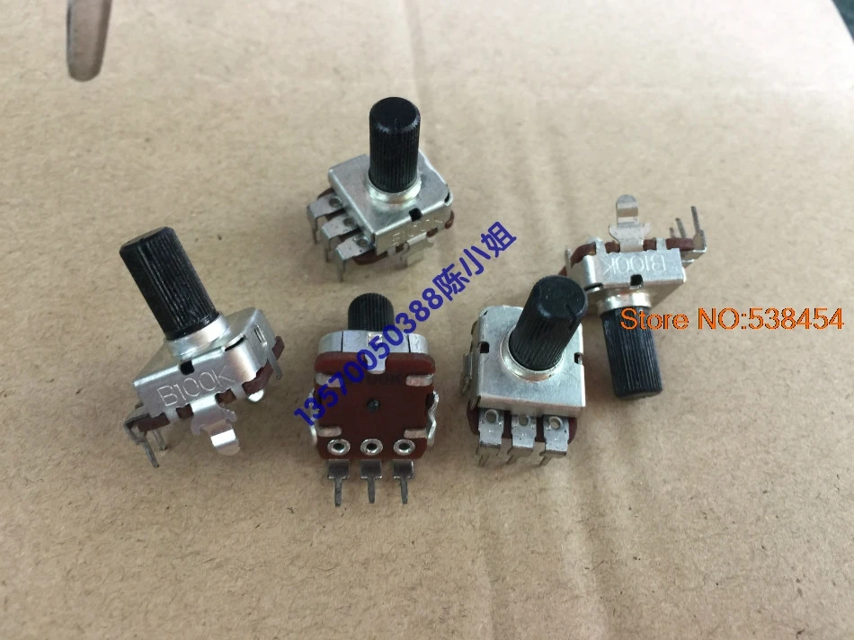 Rk12 Type Square Potentiometer Switch Single B100k Axis Length 13mm