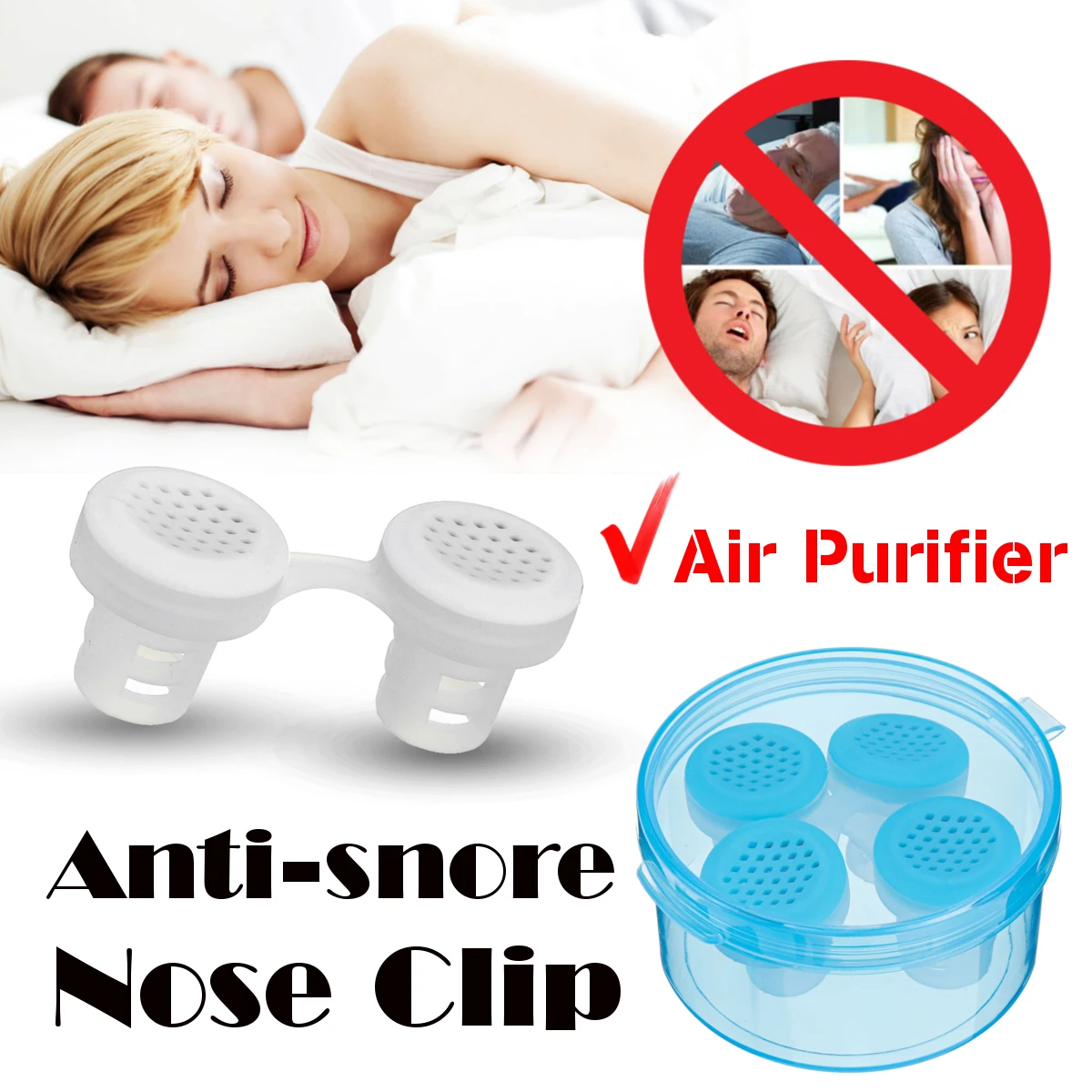 2 In1 Silicone Anti Snore Device Nasal Dilators Apnea Sleep Aid Stop