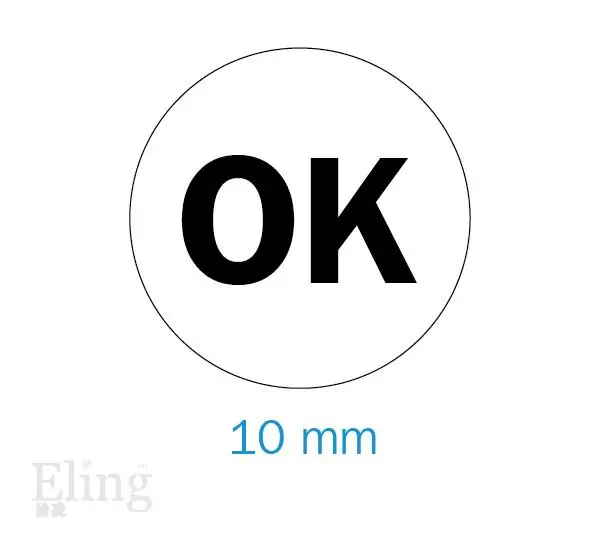30000pcs/lot 10mm OK Self adhesive paper label sticker for quality ...