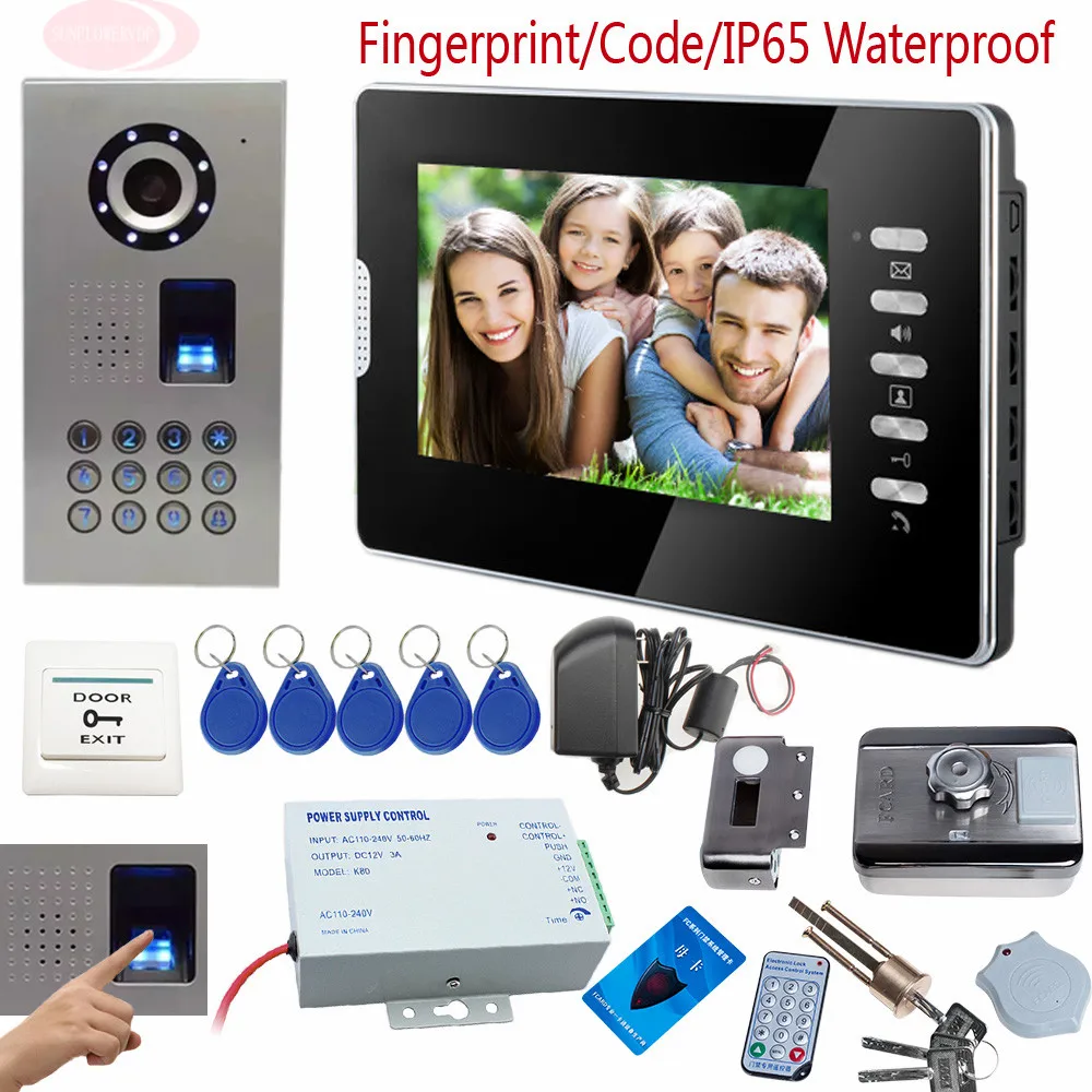 Home Video Phones Fingerprint/Password Unlock IP65 Waterproof CCD ...