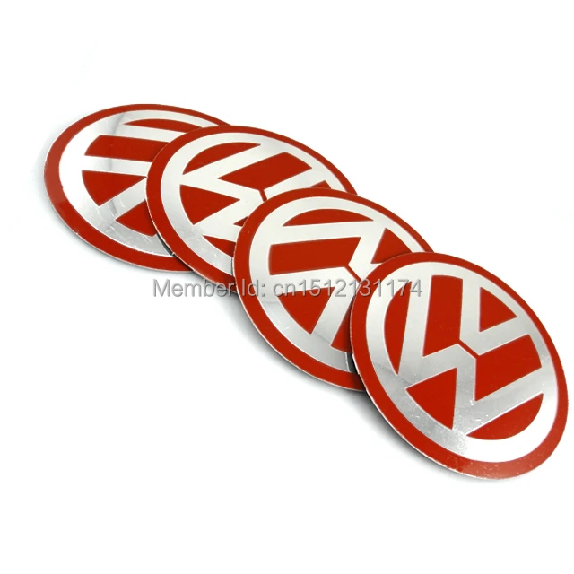 4pc Best quality Wheel Center Hub Caps Red Metal Emblem Decal Sticker ...