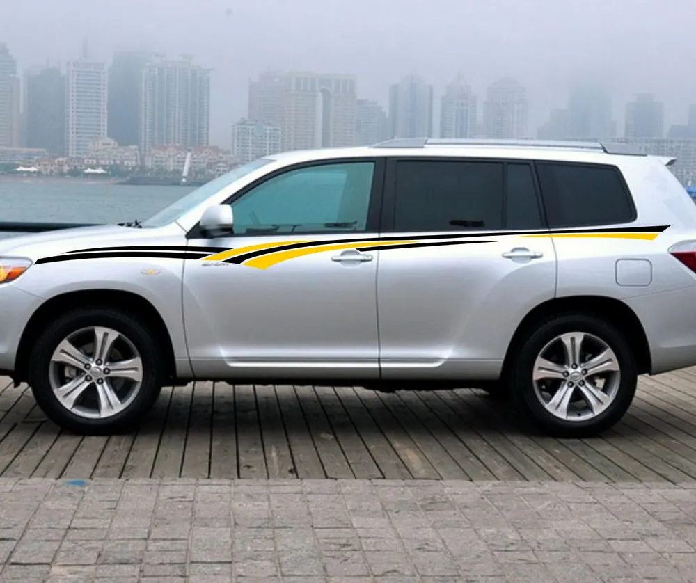 Car Stripe Racing Upper Door Decals for SUV Highlander Vinyl Side ...