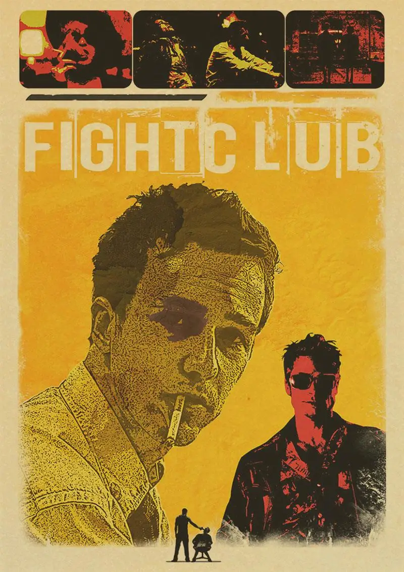 Art Fight Club Movie Poster 6 Choices Vintage Retro Canvas Painting Diy ...