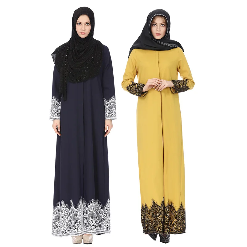 New Muslim fashion robes Islamic lace cardigan robes Ramadan robes ...