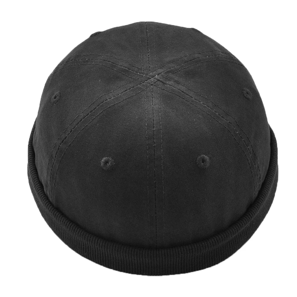 La couleur noire Bonnet rétro Docker Leon pour homme, chapeau en pur ...