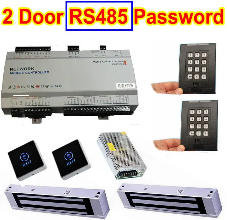 2-Door-Control-Panel-Access-RS485-lines-Board-2-Password-reader-2-Exit ...