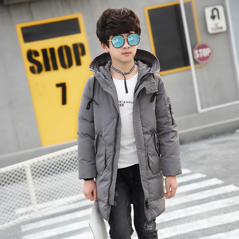 Down Coat Boy Winter Clothing with Hooded Thicken Warmly Parkas age 10 ...