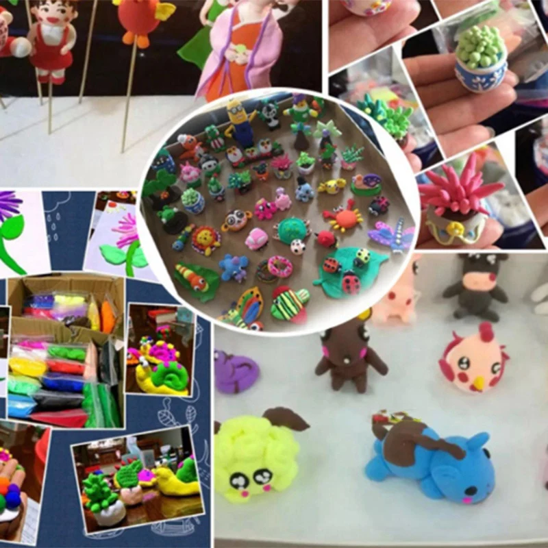 100G/Bag 24 Color Modeling Clay Air Drying Diy Soft Polymer Clay ...