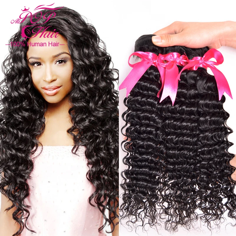 8A Top Peruvian Virgin Hair 4 Bundles Peruvian Deep Wave Curly Weave ...