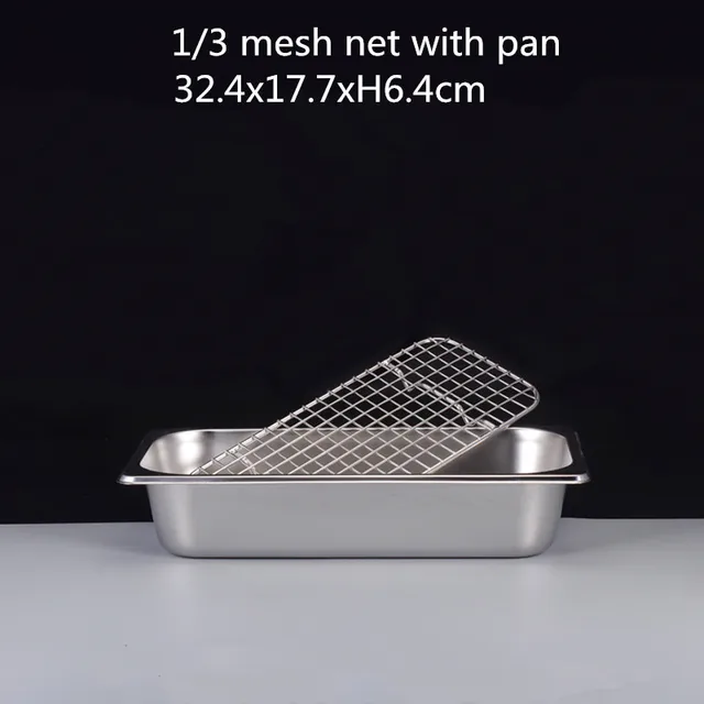 GN pan mesh net BBQ net Stainless steel basin oil rack pot filter ...