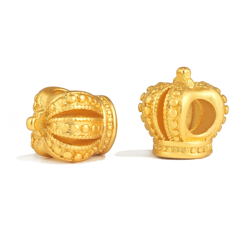 Original Royal Crown Beads Matt pure Gold Color DIY Charms Accessories ...