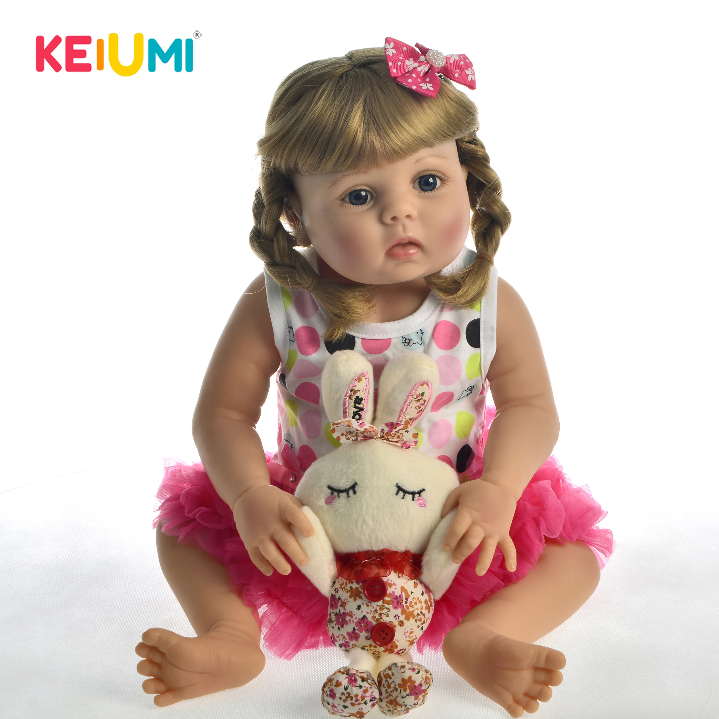 Keiumi nova chegada 57 cm silicone corpo inteiro vivo bebê boneca vinil ...