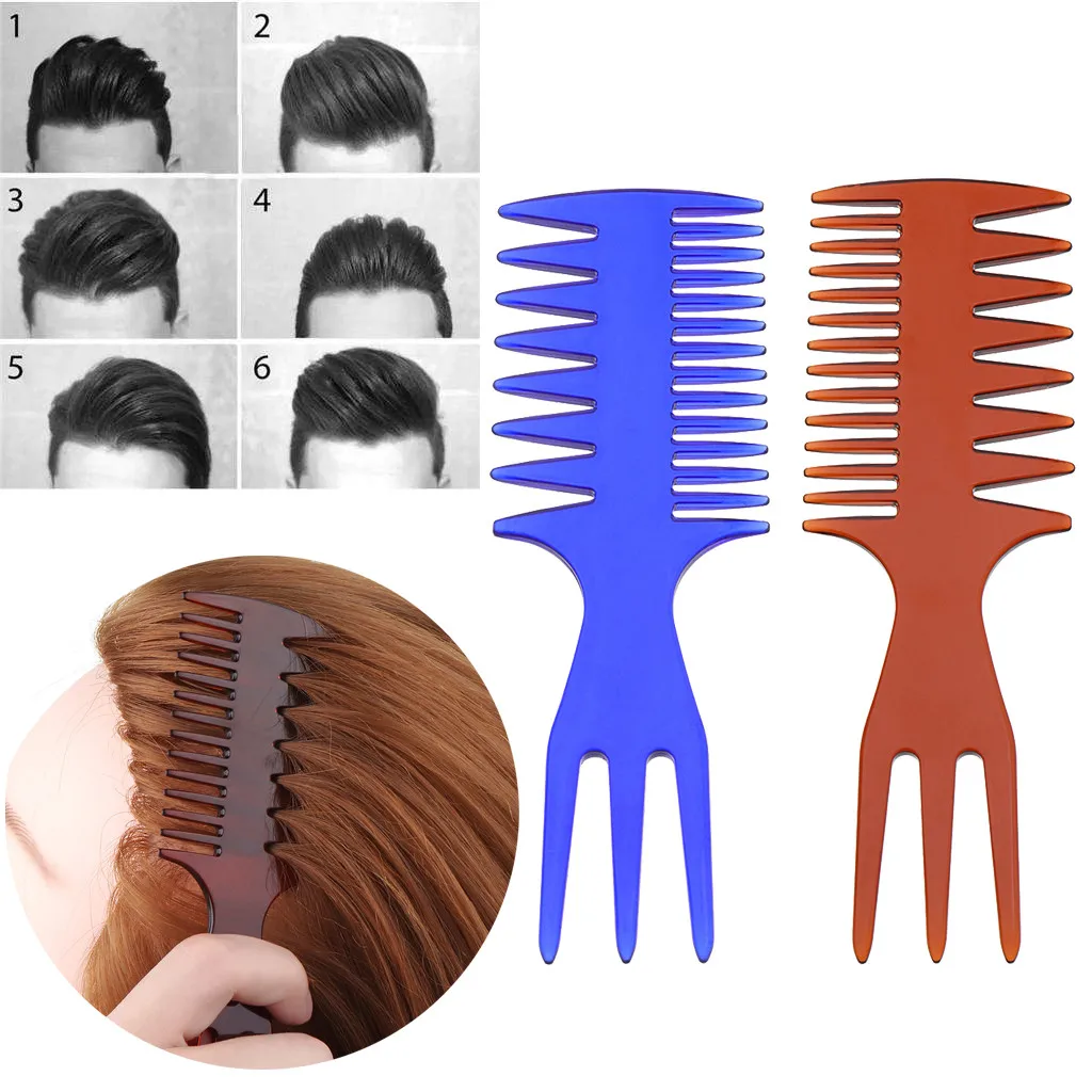 1PC Plastic Portable Hair Beard Comb Double sided oil head comb Large ...
