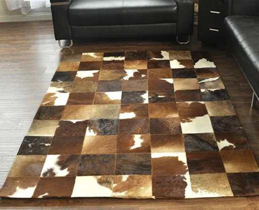 Free Shipping 1 Piece 100% Natural Cow Leather Carpets And Rugs ...