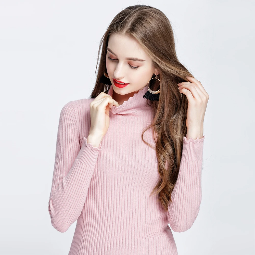 2018 spring and autumn sweater women warm turtleneck pull long sleeve ...