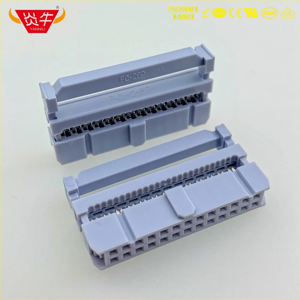 FC 26P 암 2.54mm 피치 2*13P 26PIN IDC 소켓 커넥터 ISP JTAG 헤더 플랫 리본 케이블 샘플 NEXTRON YANNIU|커넥터| - AliExpress