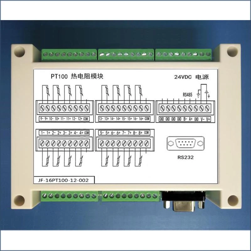 16-channel Pt100 Temperature Acquisition Module, Support Modbus-rtu ...