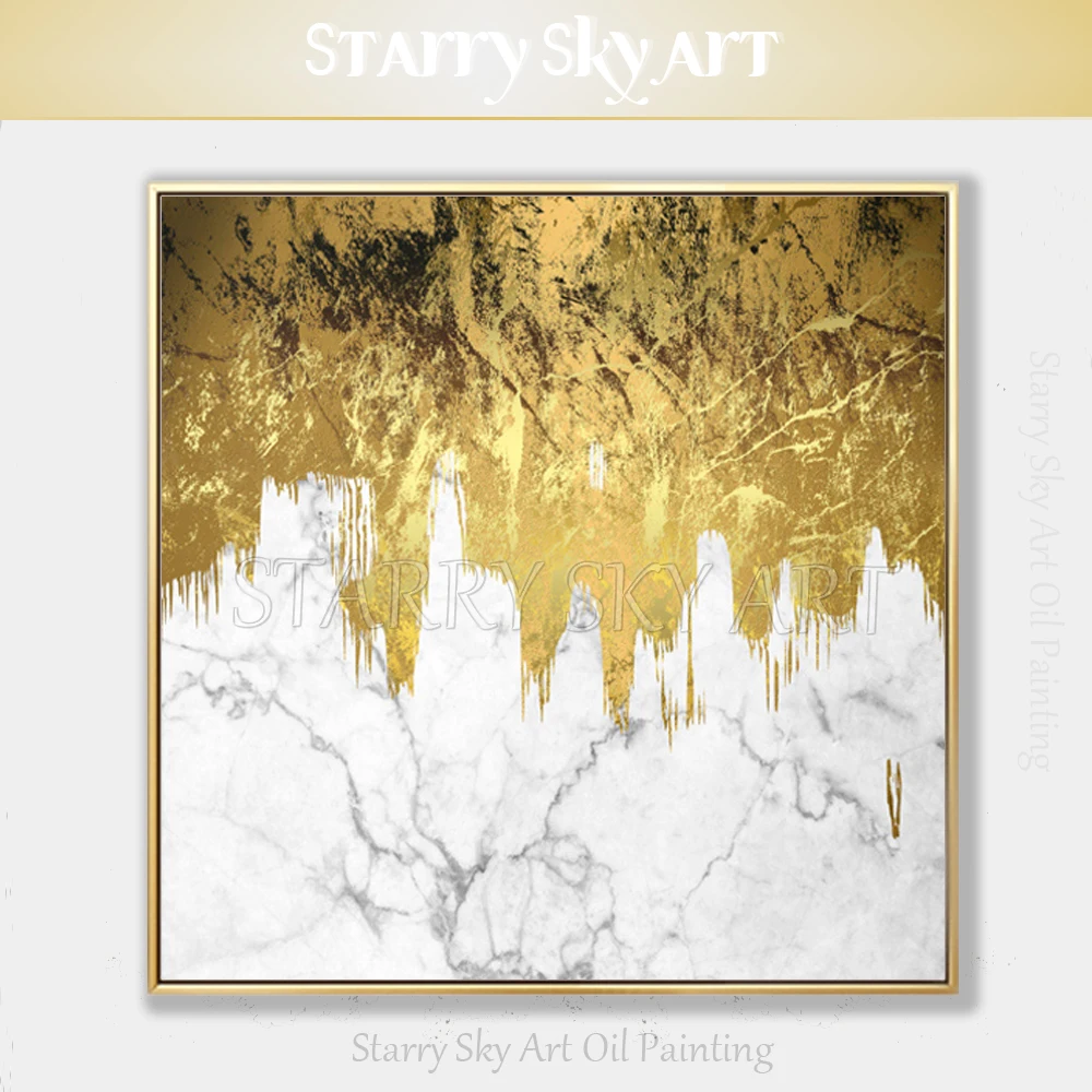 Luxury Wall Art Hand Painted Gold Foil Abstract Oil Painting On Canvas luxury-wall-art-hand-painted-gold-foil-abstract-oil-painting-on-canvas