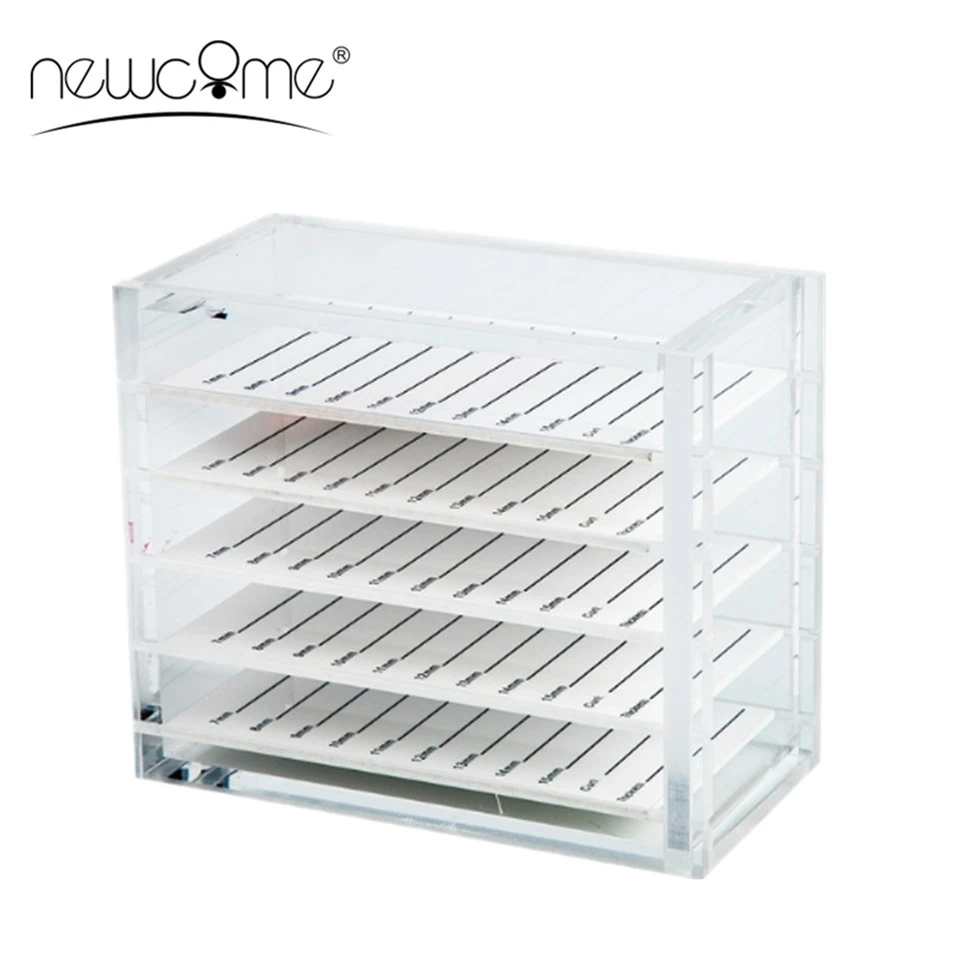 NEWCOME 5 Layers Transparent Eyelash Extension Storage Box Organizer ...