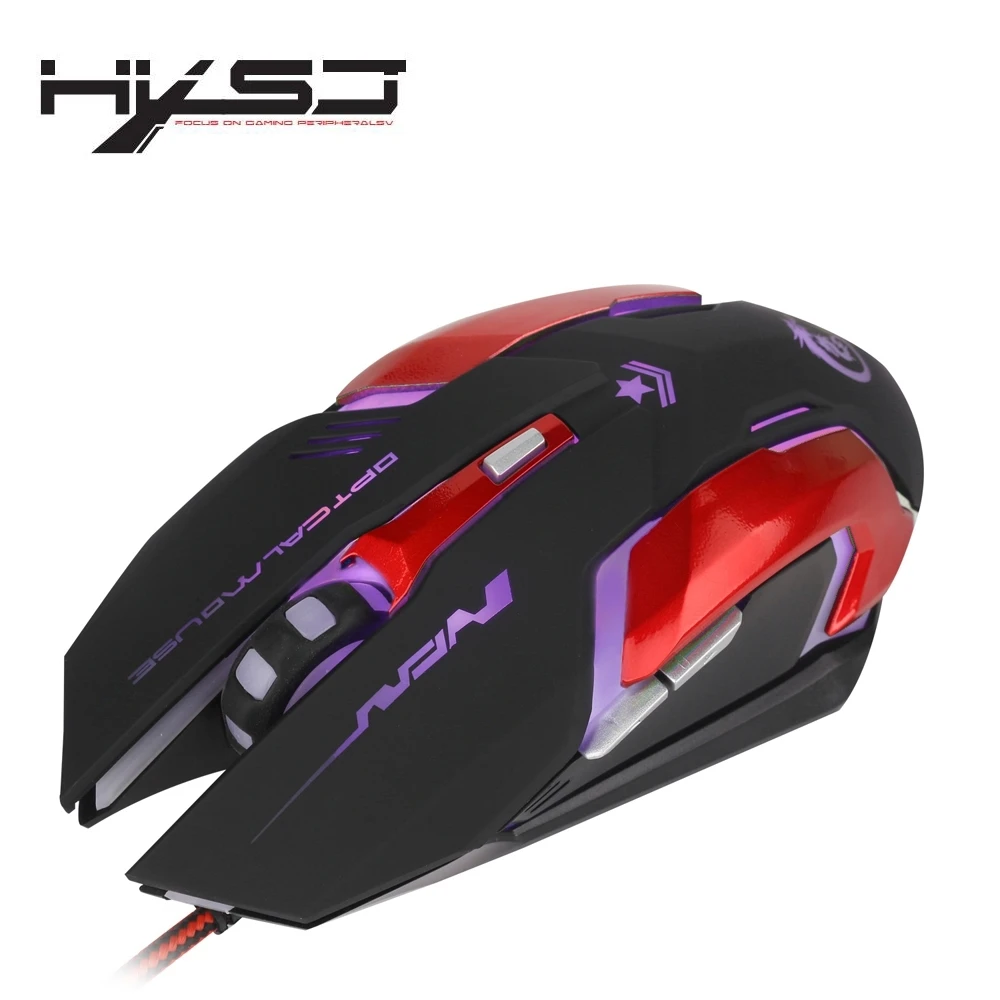HXSJ H500 Professional USB Wired Mouse Quick Moving LED Light Gaming ...