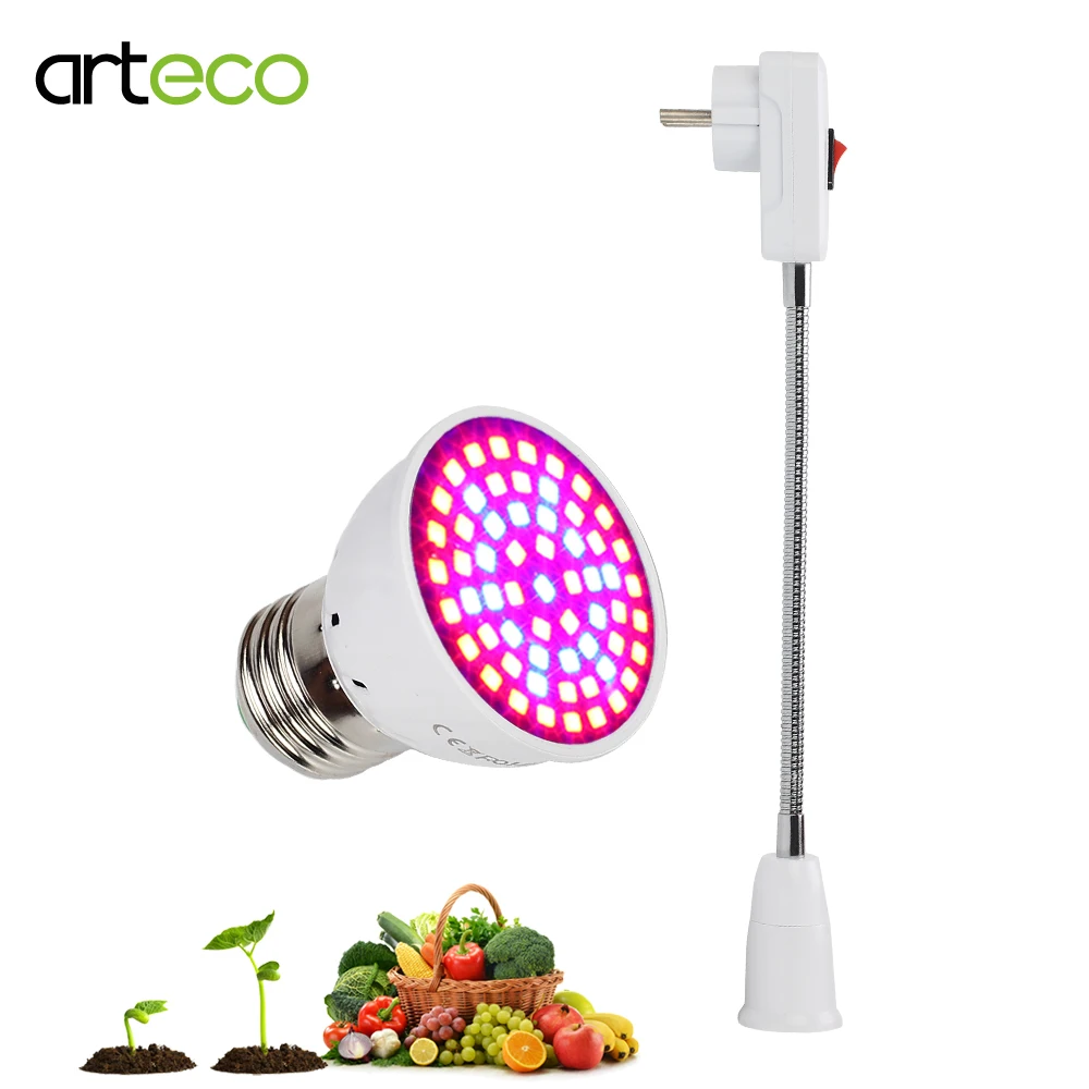EU Plug Hose connection LED Grow Light Switchable Flower Vegetable ...