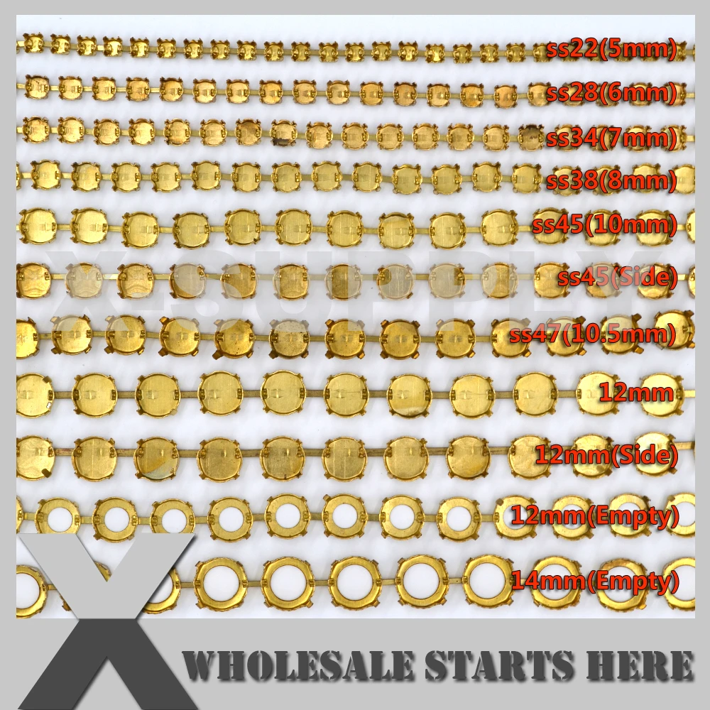 Ss38(8mm) Round Empty Cup Chain Without Rhinestones For Craft/shoe ...