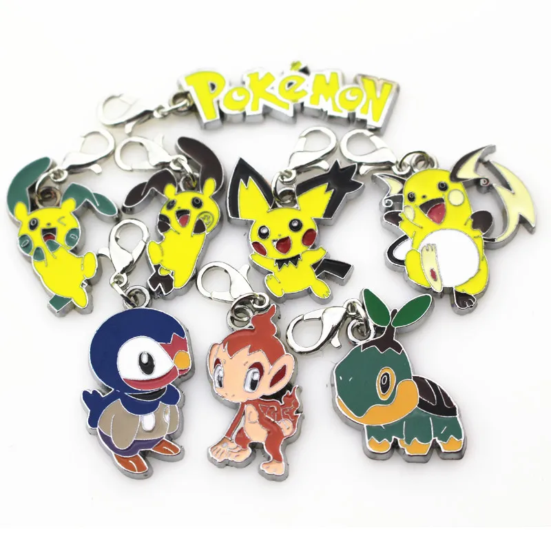 Wholesale 50pcs Mix Designs Pokemon Charms Macroporous beads Hanging ...