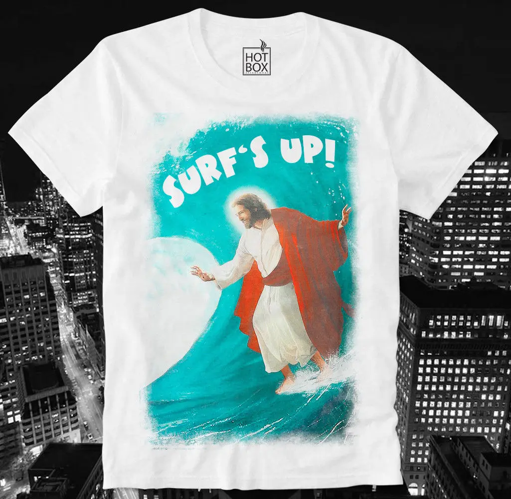 HOTBOX T SHIRT Surfing Jesus Christ Surf's up Surfer The Duke Hawaii ...