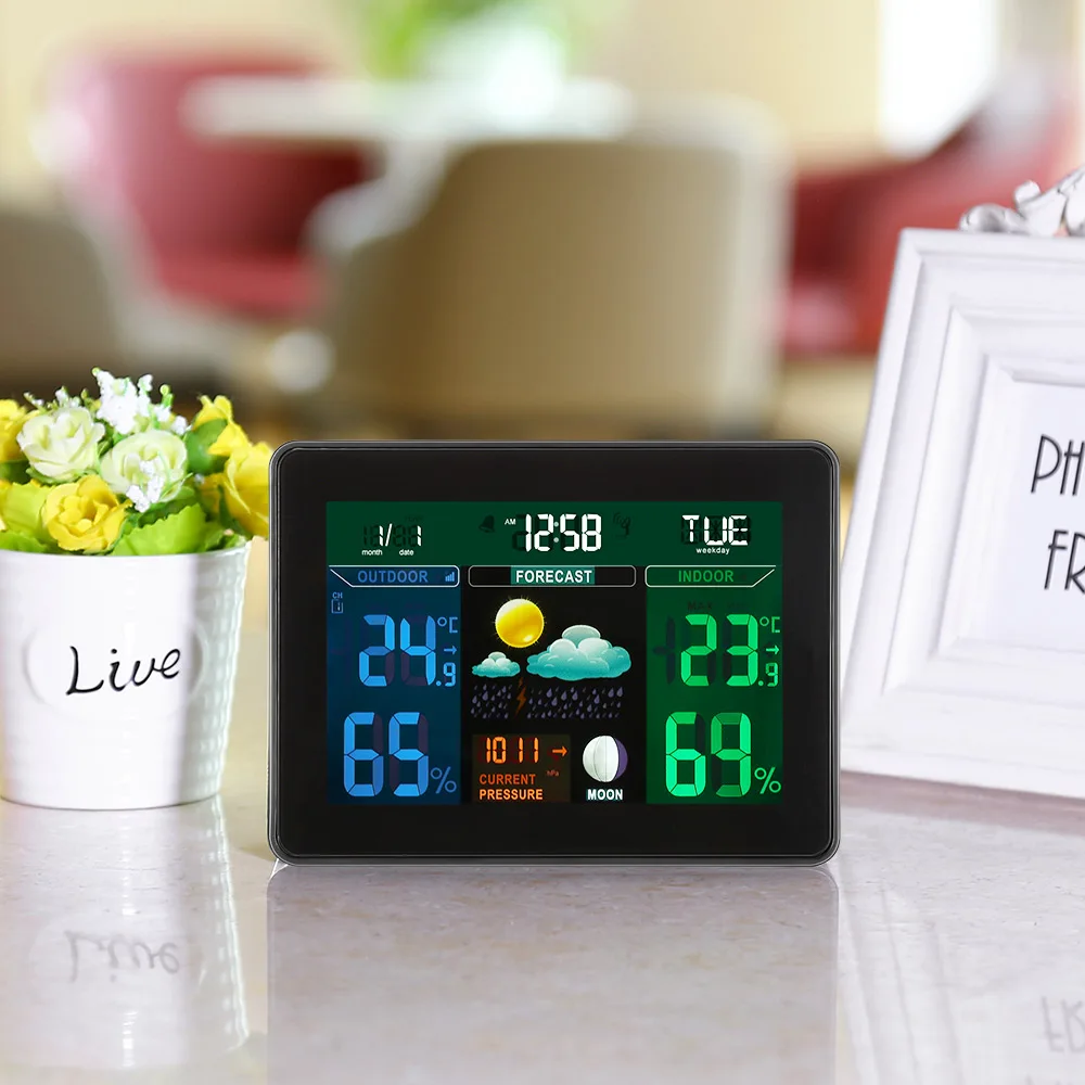 Ts - 71 Digital Temperature Monitor Humidity Wireless Sensor Lcd ...