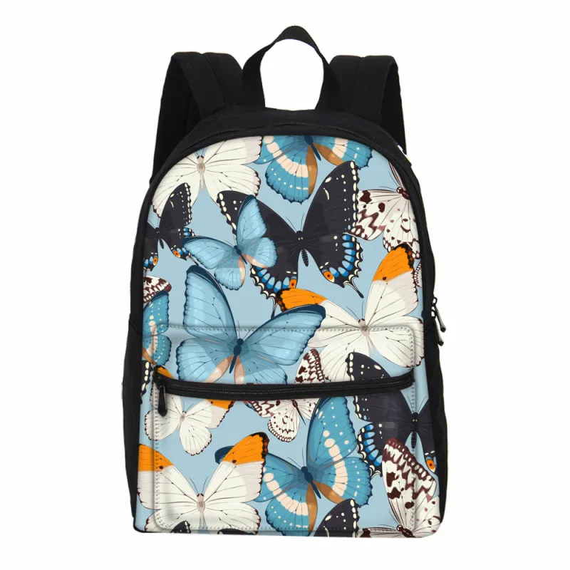 VEEVANV Fashion Butterfly Floral Canvas Women Backpacks Girls Small ...