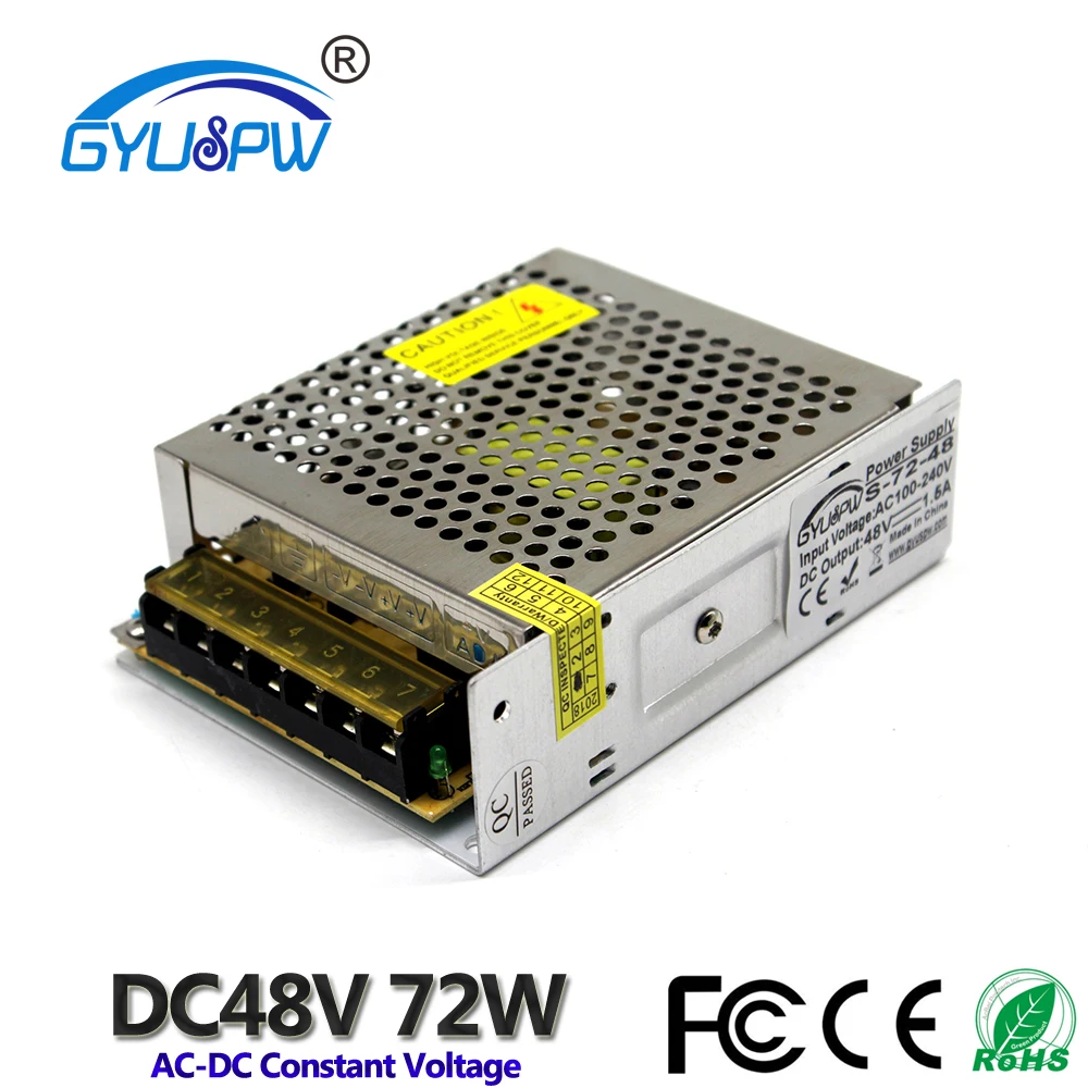 Single Output 48 Volt Switching Power Supply Dc48v 1.5a 72w Led Driver ...