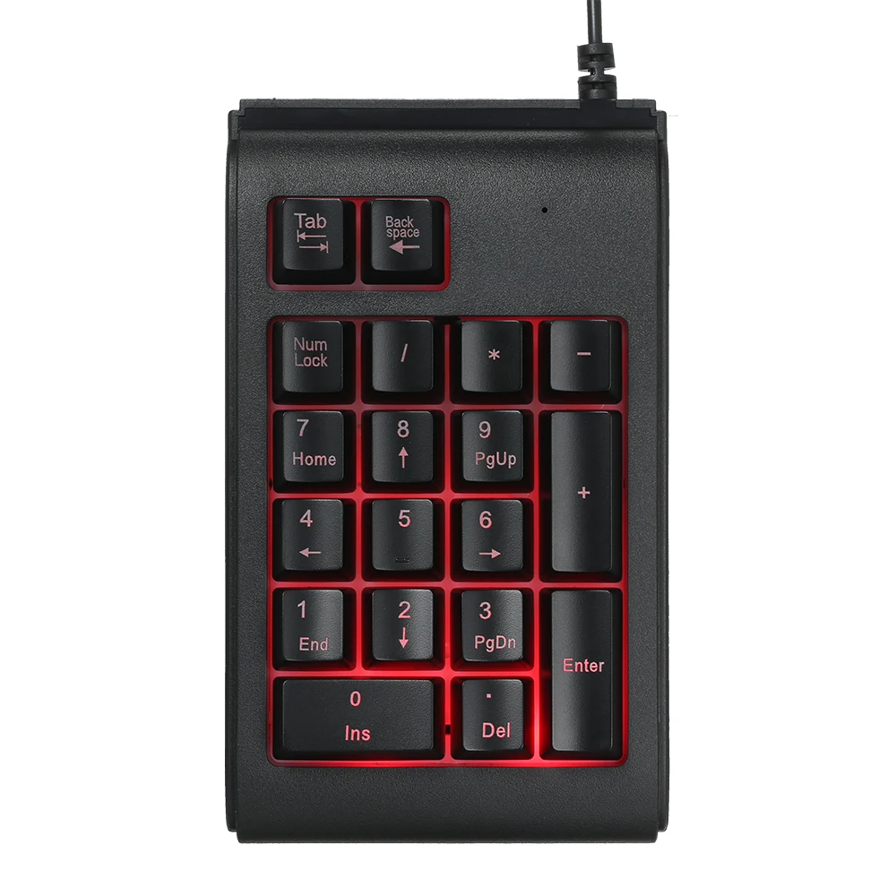 Mini Numeric Keypad USB Wired 19 Keys with LED Backlight Waterproof ABS ...