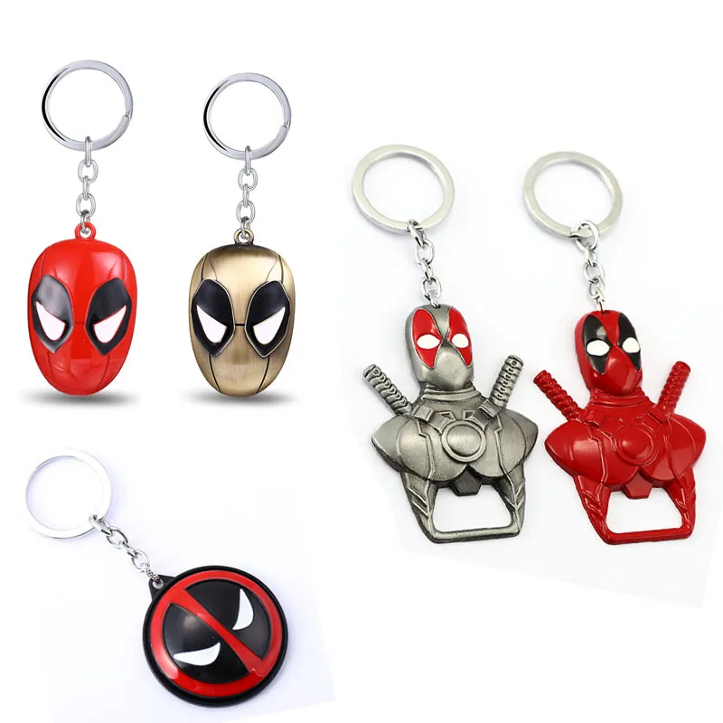 Deadpool Bottle Opener Keychain Deadpool Mask Red Metal Key Chain Ring ...