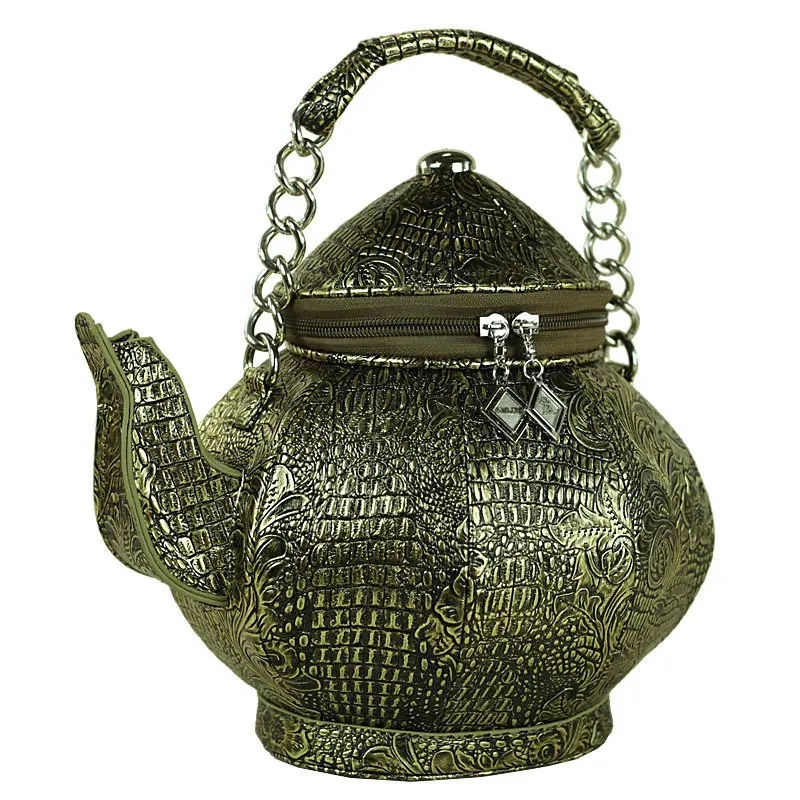 Exclusive Chinese Ancient Pot Bag Carving Teapot Handbag Novelty ...
