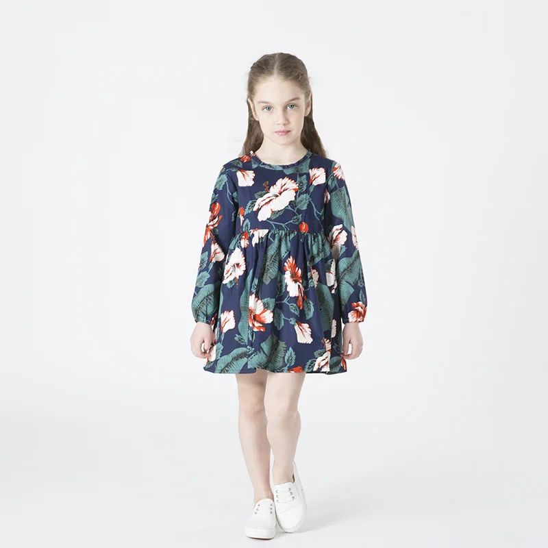 Girls Dress 2018 Brand Printing Princess Dress Autumn Spring Green Long ...