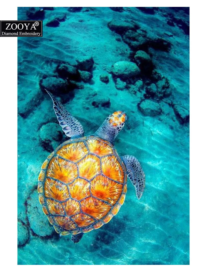 ZOOYA 100% Full DIY 5D Diamond Painting Sea Turtle Cross Stitch Animal ...