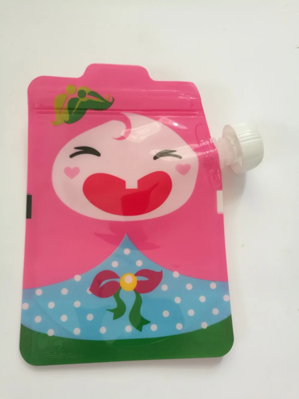 pink reusable baby food pouch smoothie bags packaging new design snack ...