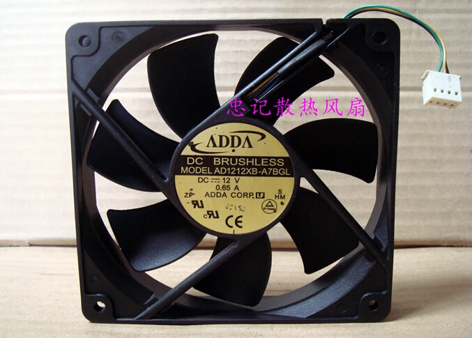 Original authentic ADDA AD1212XB-A7BGL 12025 12V 0.65A four line PWN temperature control fan ...