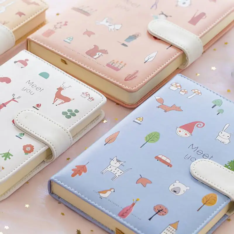 50K Meet Cute Cartoon Notebook Magnetic Buckle Hand Book Office ...