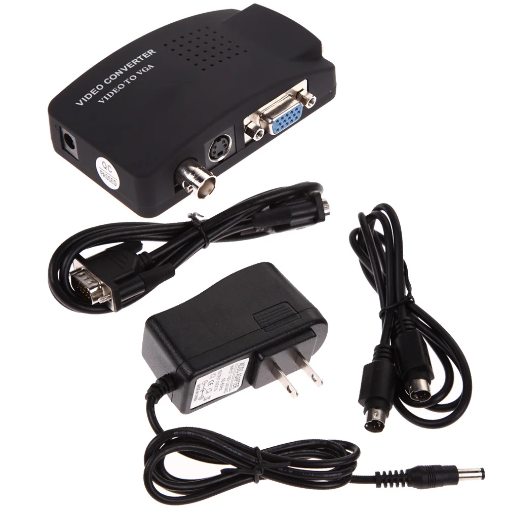 Premium Version Cctv Dvd Dvr Camera Tv Bnc S Video Vga Input To Vga Output Pc Converter Switch 