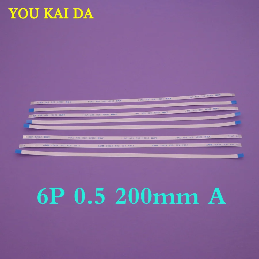 10pcs-New-FFC-FPC-flat-flexible-6p-cable-0-5mm-pitch-6-pin-forward ...