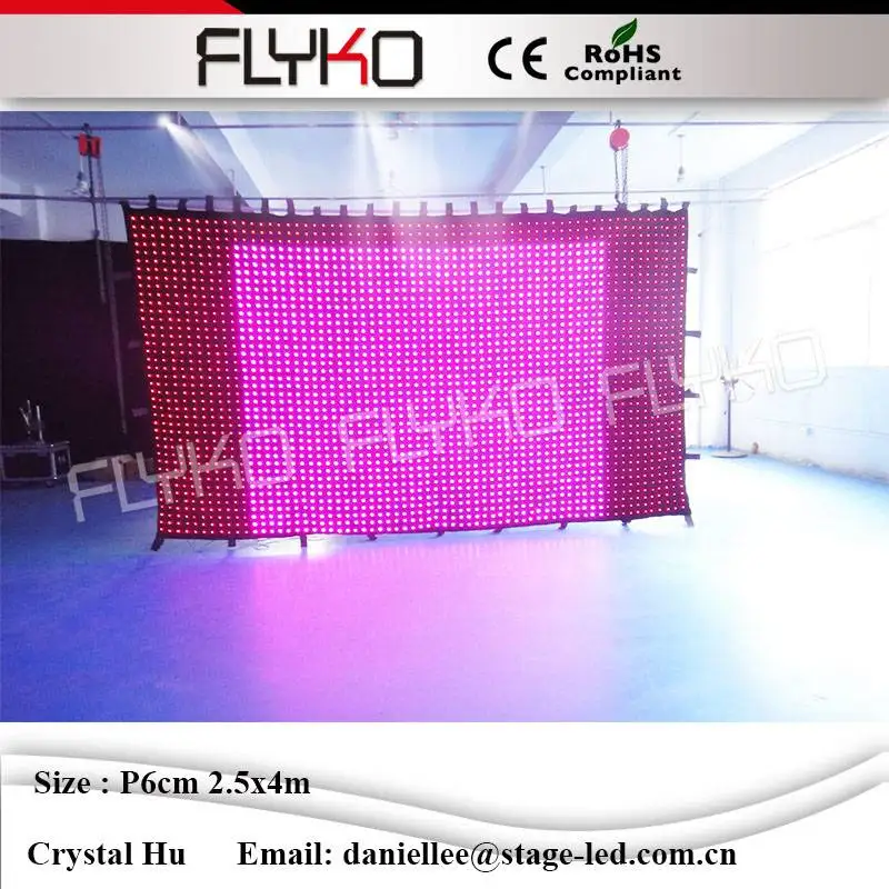 PC Control LED Vision Curtain LED Vision Cloth LED Video Curtain For ...