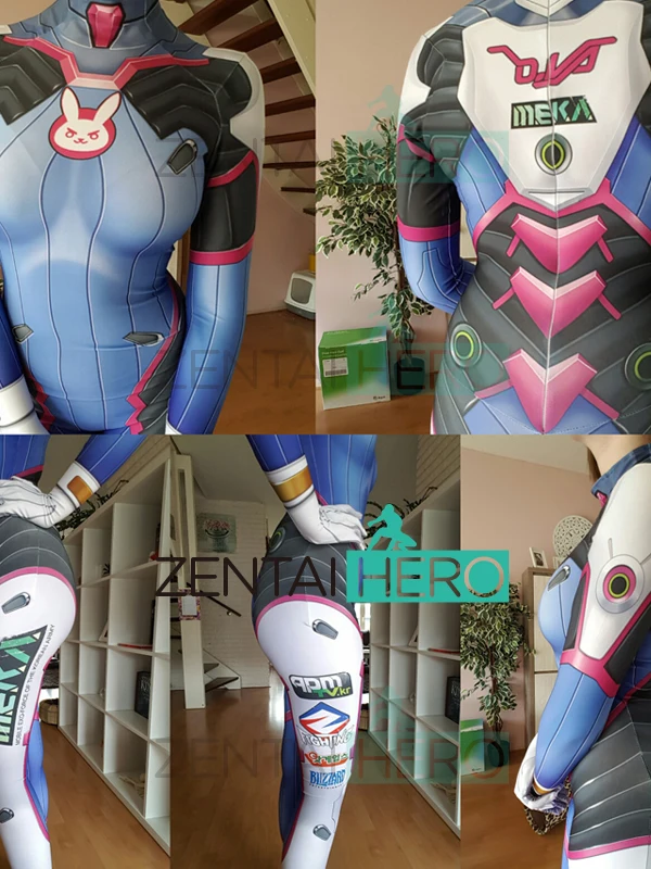 3D Printed D.VA Cosplay Costume Zentai Game Costume Classic dva Skin ...