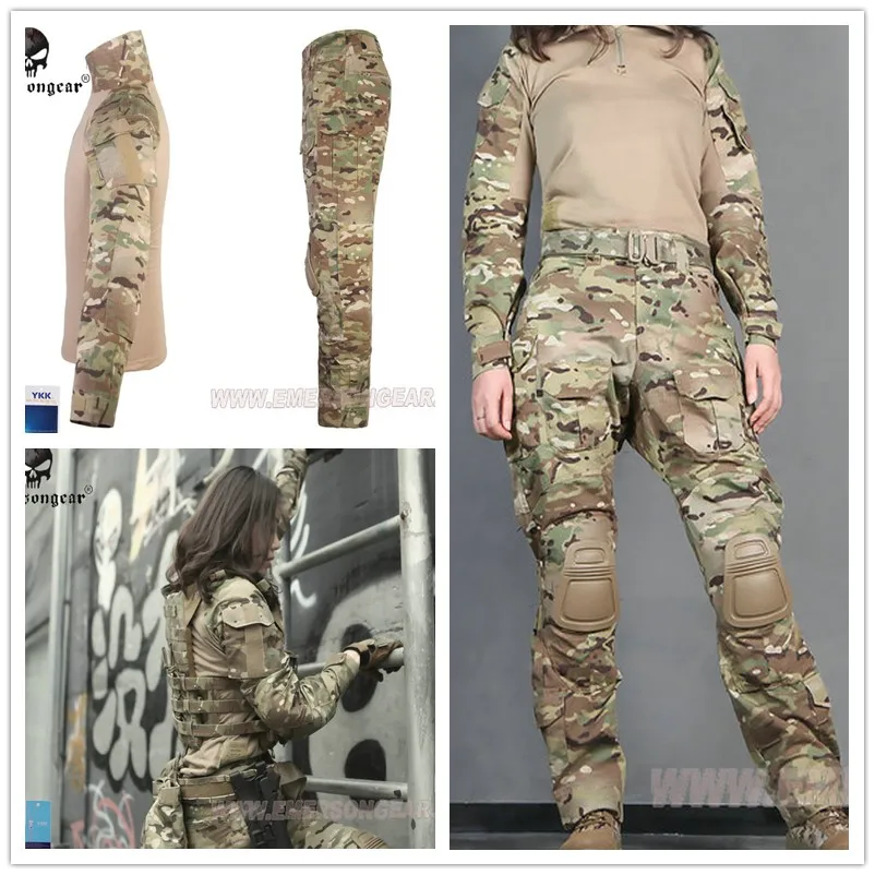 EMERSON uniforme militar táctico Multicam G3 para mujer, pantalones tácticos de combate con ...