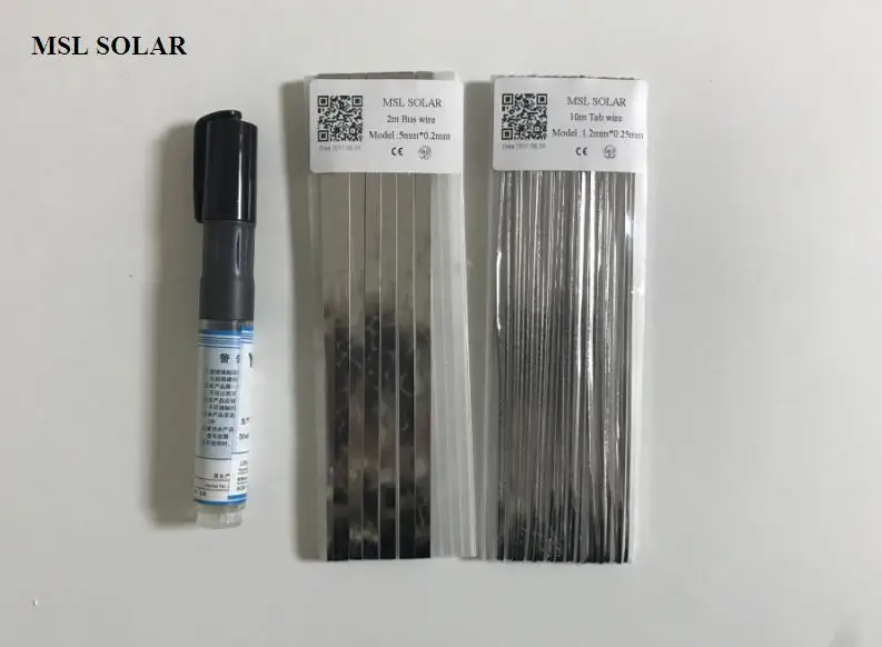 ALLMEJORES cell tabbing wire 1.2*0.25mm + 5*0.2mm + Flux pen solder ...